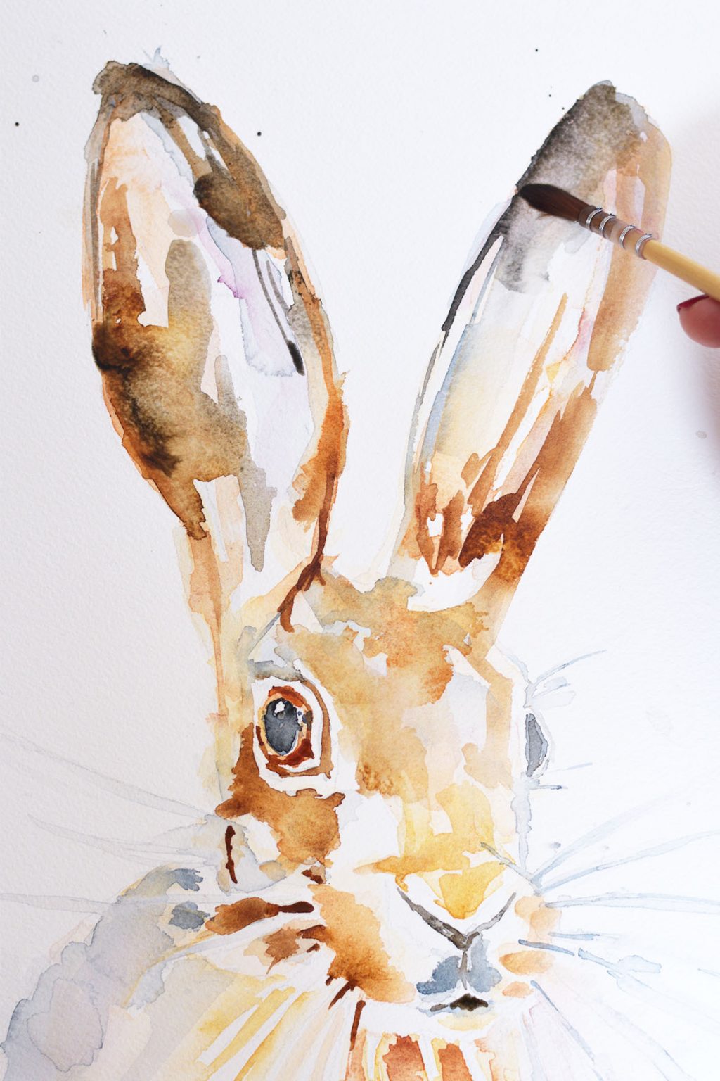 How to paint a loose watercolour hare (sketchbook tutorial) - Jennifer ...